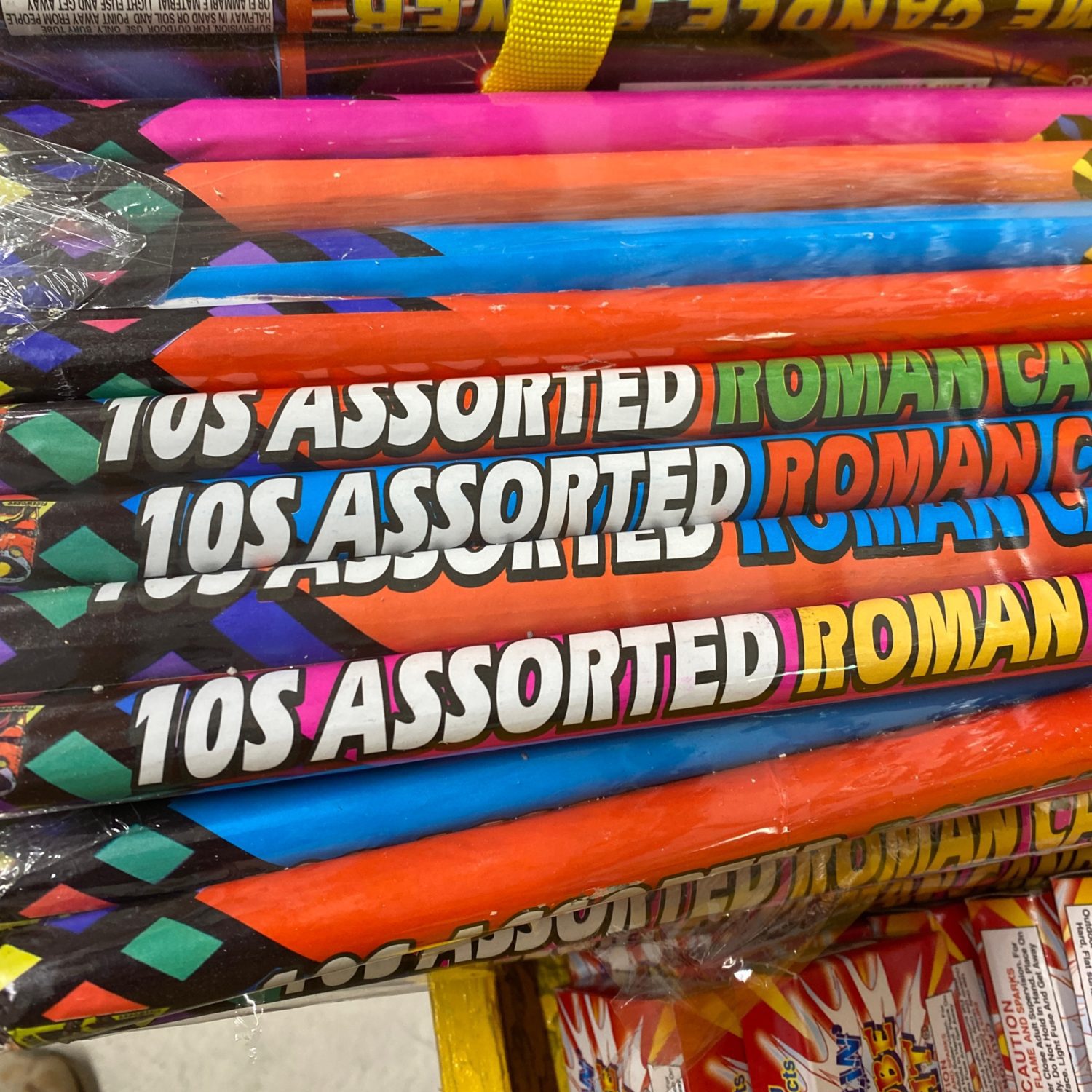 10 ball Roman Candle assorted - Muret Family Fireworks Farm