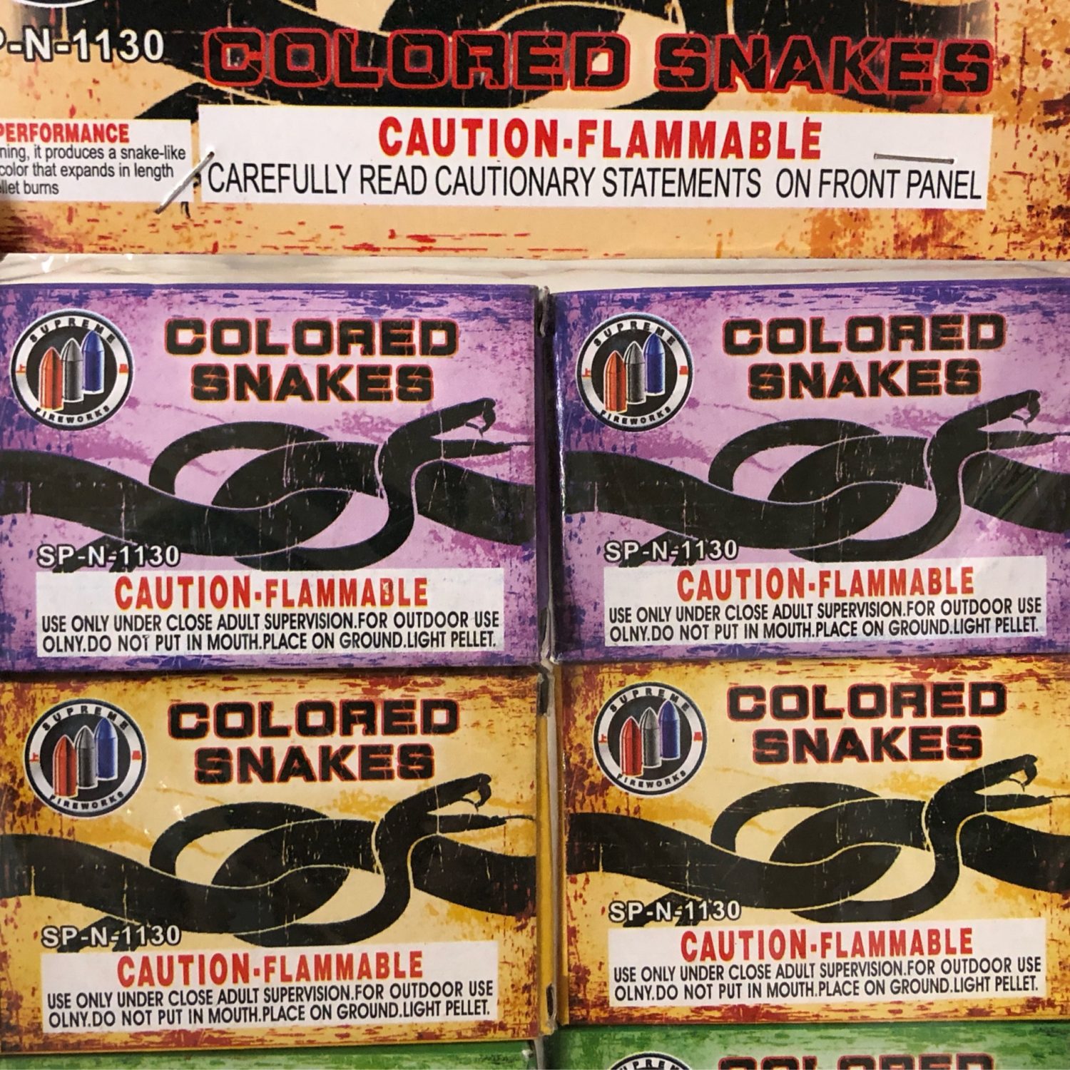 Colored Snakes - Muret Family Fireworks Farm